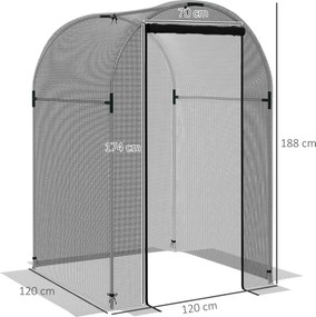 Zahradní síť proti hmyzu Outsunny 1,2x1,2 m s ocelovým rámem HDPE černá, účinná ochrana proti škůdcům na zahradě a balkoně | Aosom.de