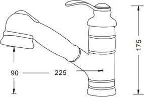 Waterfall Rustikální dřezová baterie s vytahovací sprchou | olejem gumovaný bronz, Provedení S dávkovačem