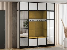 Šatní skříň s nástavcem EDEN 18 bílý + žlutý