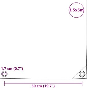Plachta 650 g/m² 3,5 x 5 m bílá 144912