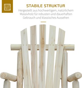 Outsunny Houpací křeslo Houpací zahradní křeslo Relaxační křeslo z jedlového dřeva Přírodní | Aosom