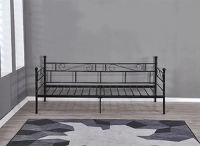 Kovová pohovka 90x200 - jednolůžko, černá, ROZALI Kondela 0000264282