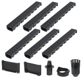 vidaXL Marketos Odtokové kanály 6 ks plast 6 m