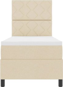 Postel s boxspringem s čelo Krémová 80 x 200 cm textil 3339425
