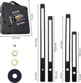 Moderní dřevěné tiché ručičky na hodiny do interiéru | SENTOP R101