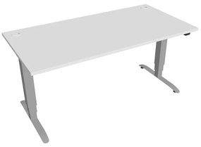 Elektr. nastavitelný stůl 160x80 - HOBIS MOTION MS 3 1600 Dekor stolové desky: bílá, Barva kovové podnože: stříbrná