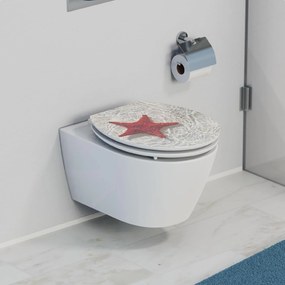 Eisl Sanitär WC prkénko MDF Soft Close Red Starfish High Gloss 80541