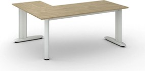 Rohový kancelářský stůl PRIMO FLEXIBLE, 180x140 cm, dub přírodní