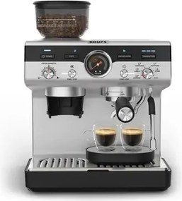 Krups Precision XP801T černá / Pákový kávovar / nerezová ocel / otočné