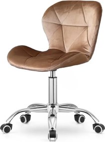 Set do pracovny ZARIMO stůl 80x40 cm dub sonoma + křeslo AVOLA VELVET světle hnědé