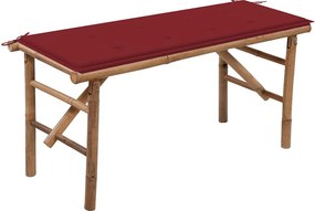 Skládací zahradní lavice s poduškou 118 cm bambus 3063858