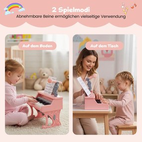 Costway Mini klávesnice s 25 klávesami a stojanem na noty a mikrofonem Dětské