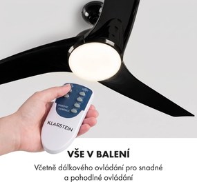 Klarstein Figo, stropní ventilátor, 52" (132 cm) Ø,  výkon: 55 W, černý