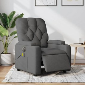 Elektrické masážní polohovací křeslo tmavě šedé textil 3204699