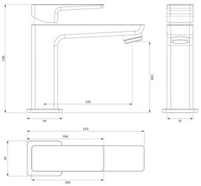 OMNIRES PM7410CR - Umyvadlová baterie PARMA 15 cm lesklý chrom
