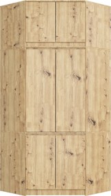 Rohová skříň s nástavbou S100 dub artisan