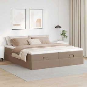 Osmanský rám postele s matrací cappuccino 180x200cm umělá kůže 3311228