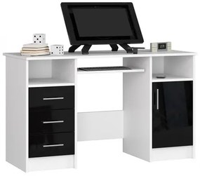 Počítačový stůl ANA - bílá/černá lesk