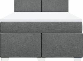 Box spring postel s matrací tmavě šedá 160x200 cm textil 3285933