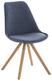 Židle P.LEG látka, nohy round natura - Modrá