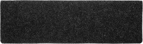 Schodové rohože samolepicí 20 ks 65 x 21 x 4 cm černé s obdélníkovým okrajem 3365717