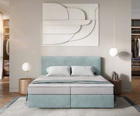 Boxspring postel Dream-Well 180x200 cm manšestr pastelově modrá
