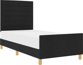 Rám postele s čelo Černá 90 x 190 cm textil 3344615