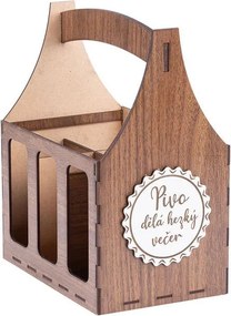 Dřevěná přepravka na pivo PIVO DĚLÁ HEZKÝ VEČER