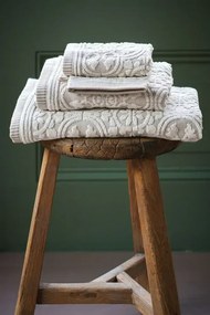 Pip Studio ručníky z bavlněného froté Tile de Pip, khaki (Luxusní ručníky z bavlněného froté v designu Tile de Pip barvě khaki)