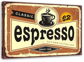 Obraz na plátně Retro Sign Coffee Espresso - 120x80 cm