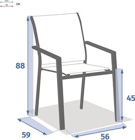 DEOKORK Hliníkové křeslo s textílií ZEUS (ivory)