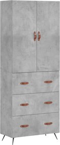 Skříň highboard betonově šedá 69,5x34x180 cm kompozitní dřevo 3195823