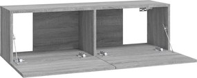 Nástěnné TV skříňky 4 ks šedé sonoma 100 x 30 x 30 cm 3114196