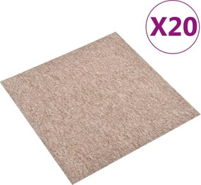 vidaXL Kobercové podlahové dlaždice 20 ks 5 m² 50 x 50 cm [147309] Barva: Béžová