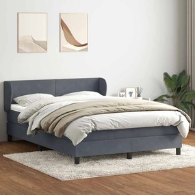 Box spring postel s matrací tmavě šedá 160x210 cm samet 3317362