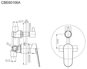 Mereo Mereo, Sprchová podomítková baterie s přepínačem, Mada, Mbox, kulatý kryt, CBQ60106MA