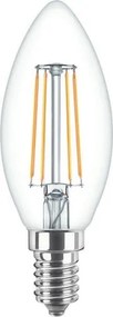 LED žárovka E14 Philips Classic Filament B35 4,3W (40W) teplá bílá (2700K), svíčka