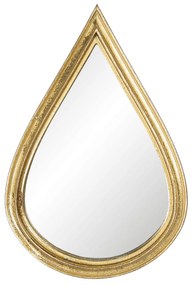 Nástěnné zrcadlo se zlatým rámem ve tvaru kapky - 12*1*18 cm