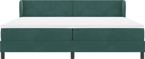 Postel s boxspringem s čelo Tmavě zelená 200 x 200 cm samet 3340463
