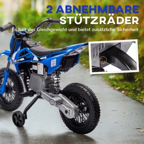 Dětská elektrická motorka AIYAPLAY, 12V dětský bicykl s hudbou, dětské vozidlo s odnímatelnými stabilizátory, 2,4-5 km/h, pro děti od 3 do 6 let, max…