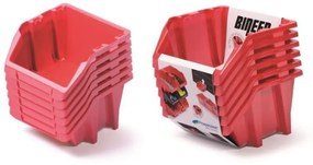 Sada úložných boxů 6 ks BENER II 21,4 x 19,8 x 23,8 cm červená