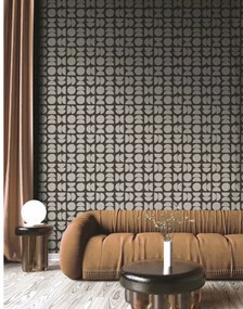 Černá vliesová tapeta na zeď, geometrický vzor, 30159, Energie, Cristiana Masi by Parato