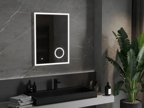 Mexen Kala osvětlené koupelnové zrcadlo s kosmetickým zrcátkem 60 x 80 cm, LED 6000K, anti-fog - 9820-060-080-611-00