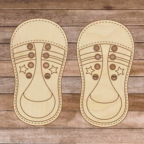 Montessori dětská dřevěná bota na učení šněrování | SENTOP H010