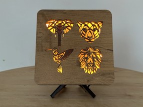 Li-Go "Hlavy zvířat" lampa 19x19 cm provedení povrchu: ořech