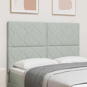 Čelo postele Světle šedá 144 cm samet 3337919