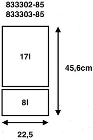 Wesco vestavný odpadkový koš Pullboy Vario Šířka skříně a objem koše: šířka 45cm, objem 34l, s víkem