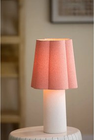 Stolní lampa v lososové barvě/krémová s textilním stínidlem (výška 50 cm) Musaby – Light &amp; Living