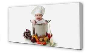 Obrazy na plátně Dětské zeleniny v hrnci 140x70 cm