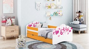 Dětská postel Tobík - padající srdce (Vybírat můžete z mnoha motivů a barev.)